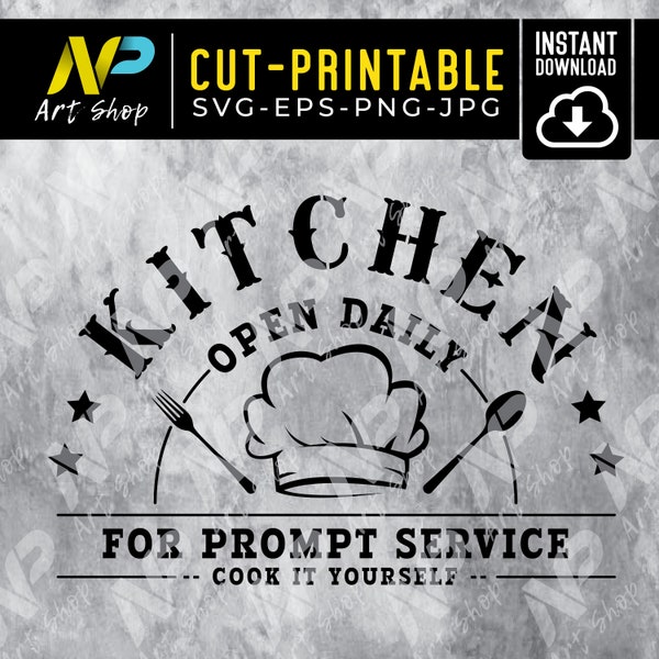 Kitchen Open Daily Svg - Etsy