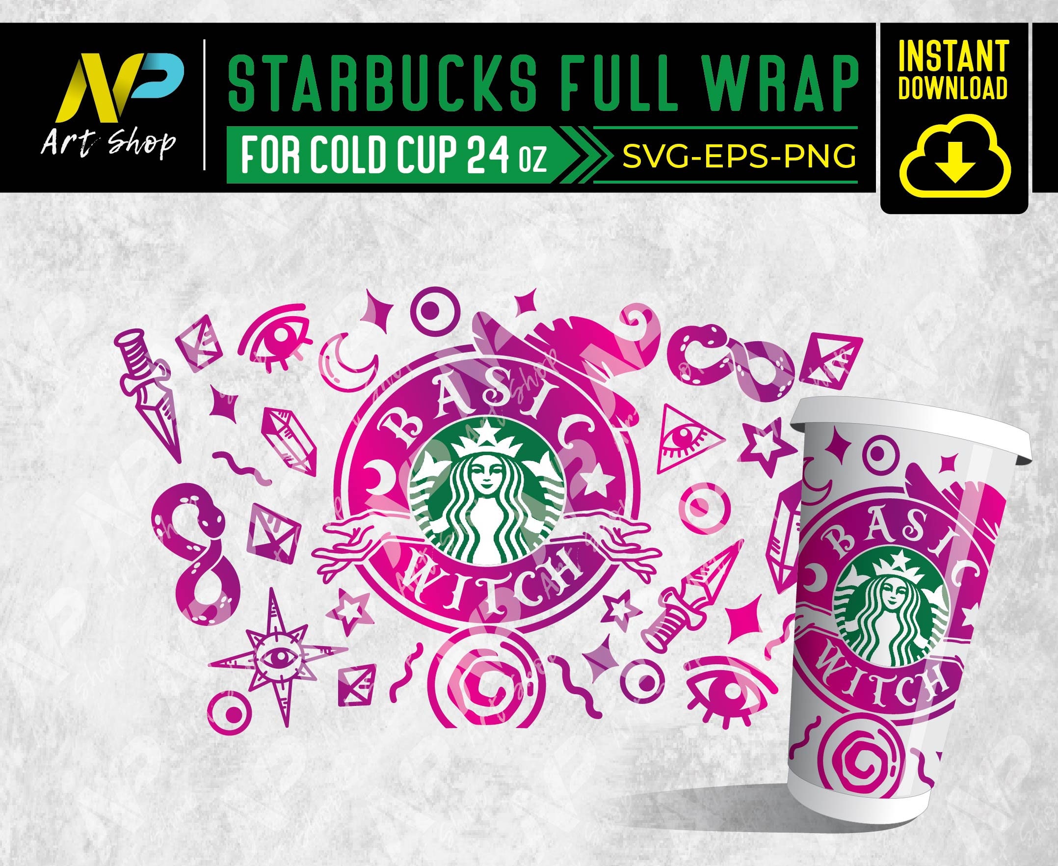 Starbucks Basic Witch Cup SVG Full Wrap Witchcraft Svg - Etsy