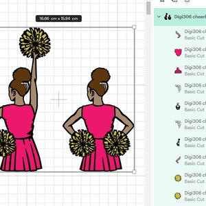 Cheerleading Girl Afro Puff Ponytail Svg, School Cheerleader Svg, Pom ...