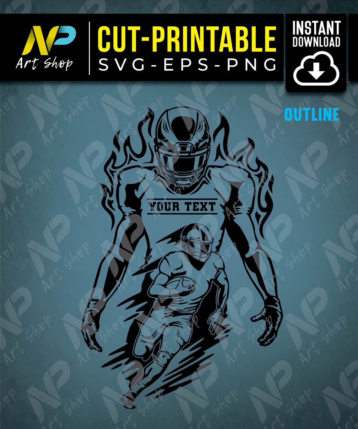 American Football Svg Football Player Svg Football Team - Etsy