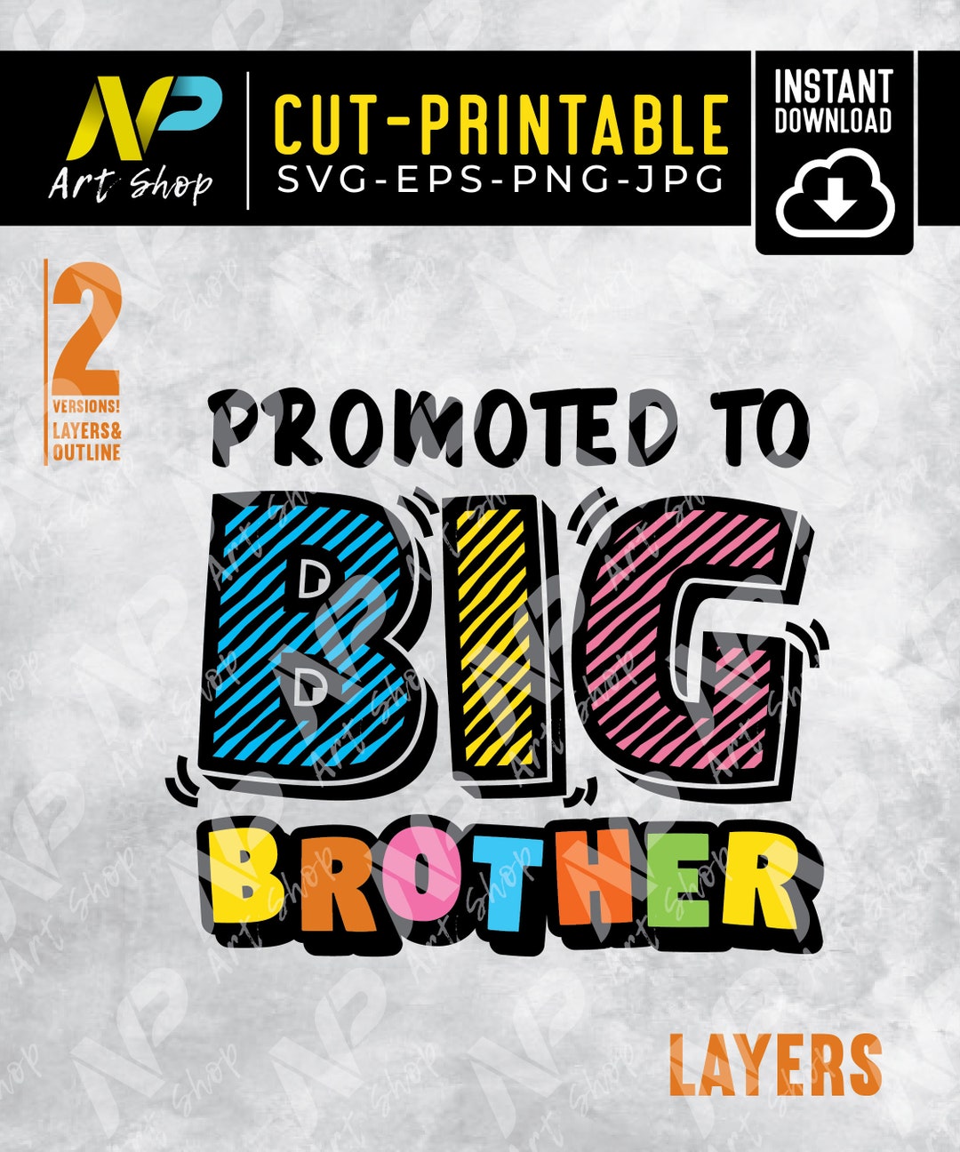 Big Brother SVG, Promoted to Big Brother SVG, Big Brother, Big Brother ...