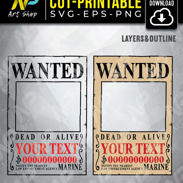 One Piece Wanted Poster Svg - Etsy