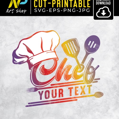 Chef Svg Cut File Instant Download Kitchen Silhouette - Etsy