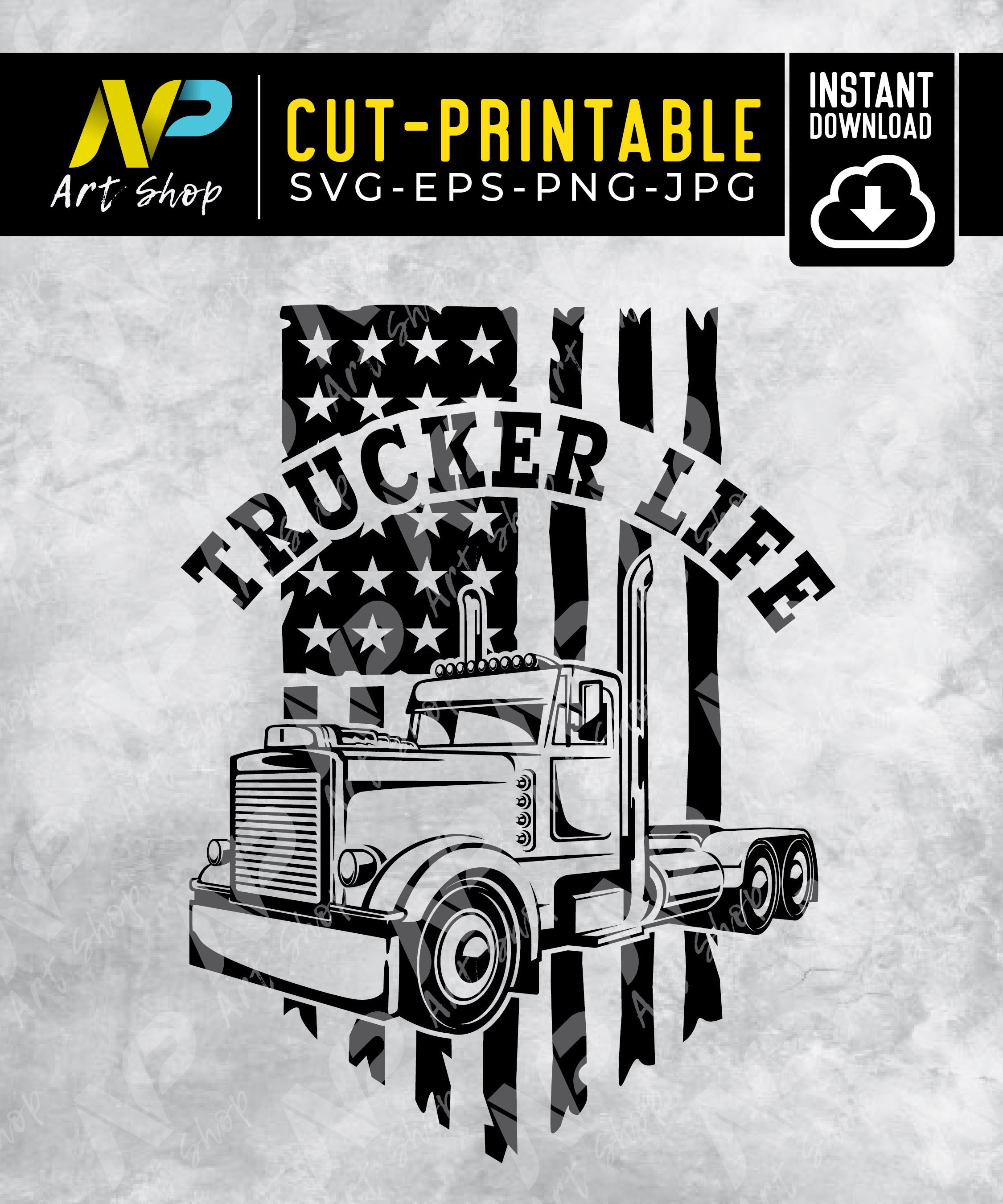 Truck Svg Trucker Life Svg 18 Wheeler Svg T-shirt Design - Etsy UK