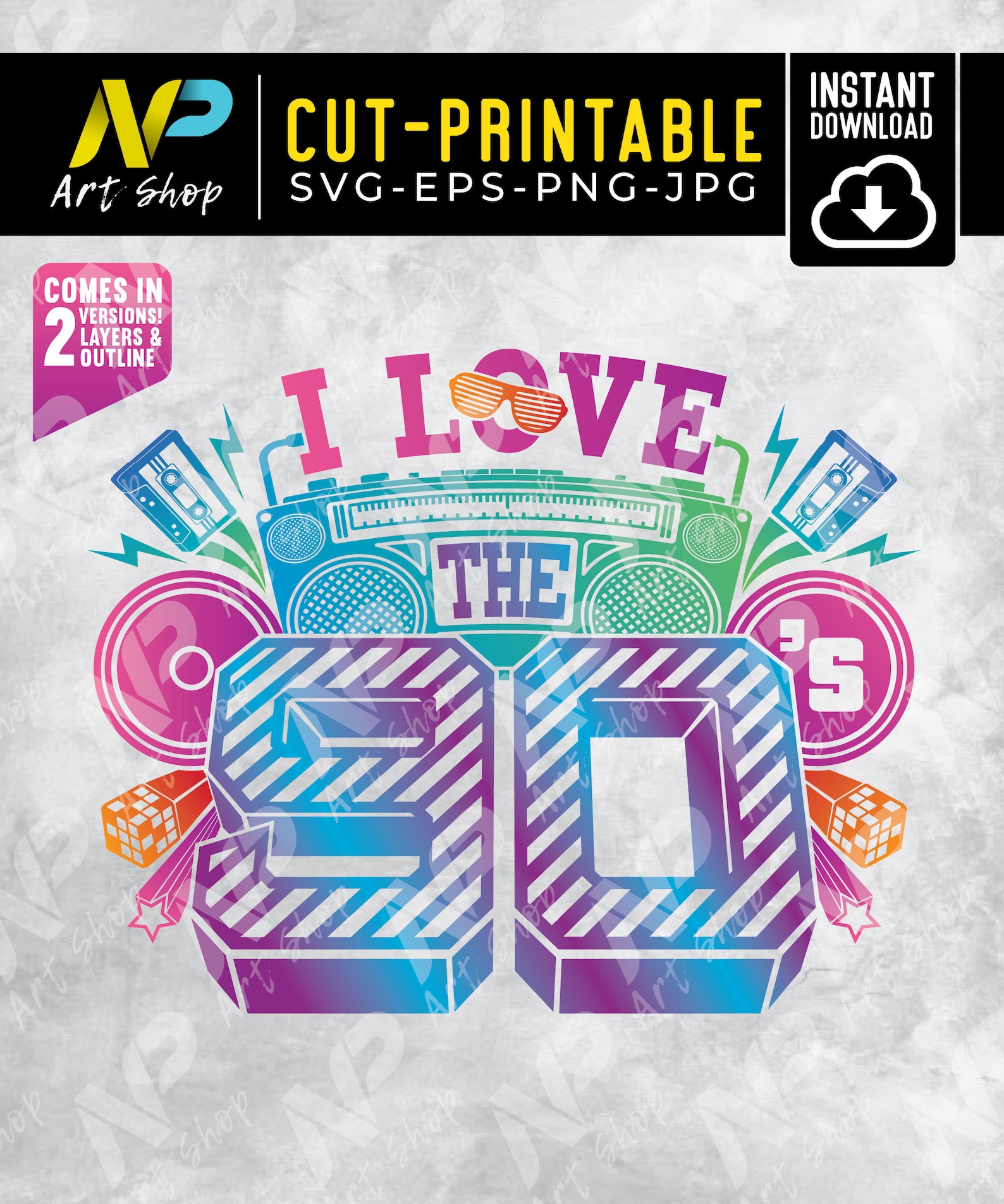 I Love the 90's Svg1990 Design the 90's Retro - Etsy