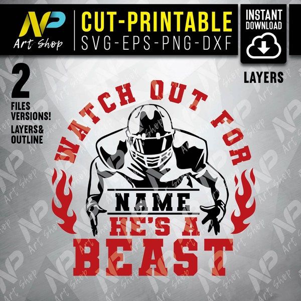 Football Beast Svg - Etsy