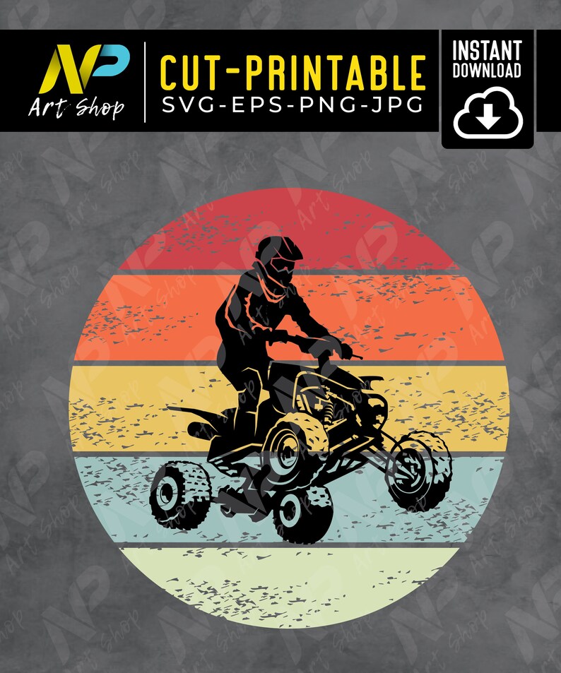 4 Wheeler SVG 4 Wheeler Retro Svg ATV Svg Stickers | Etsy