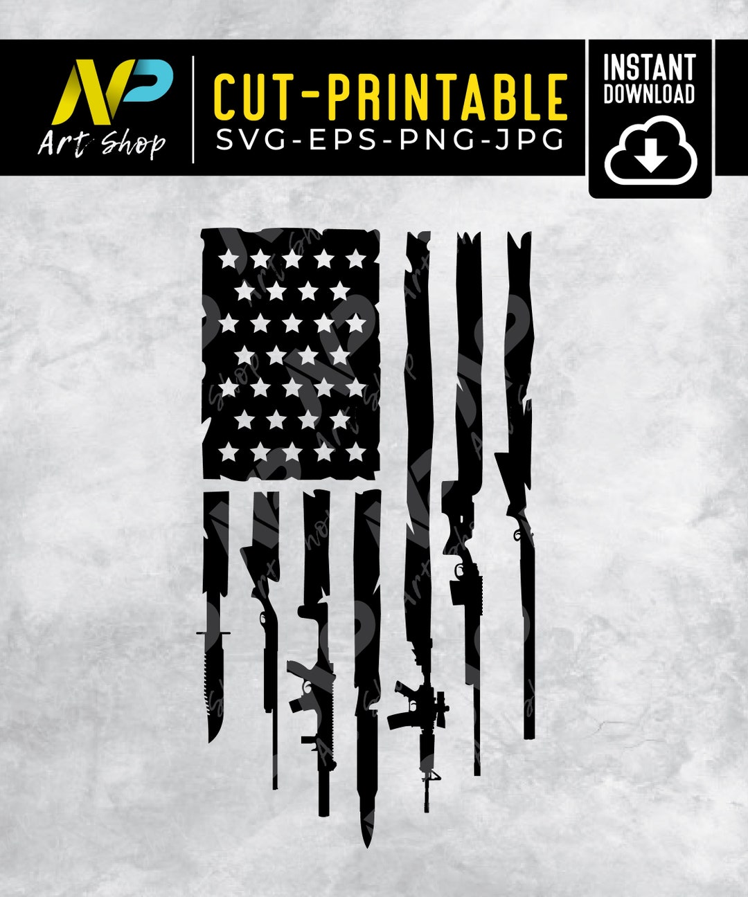 American Gun Flag Svg, Rifle Flag Svg, Guns Svg, 2nd Amendment Svg ...