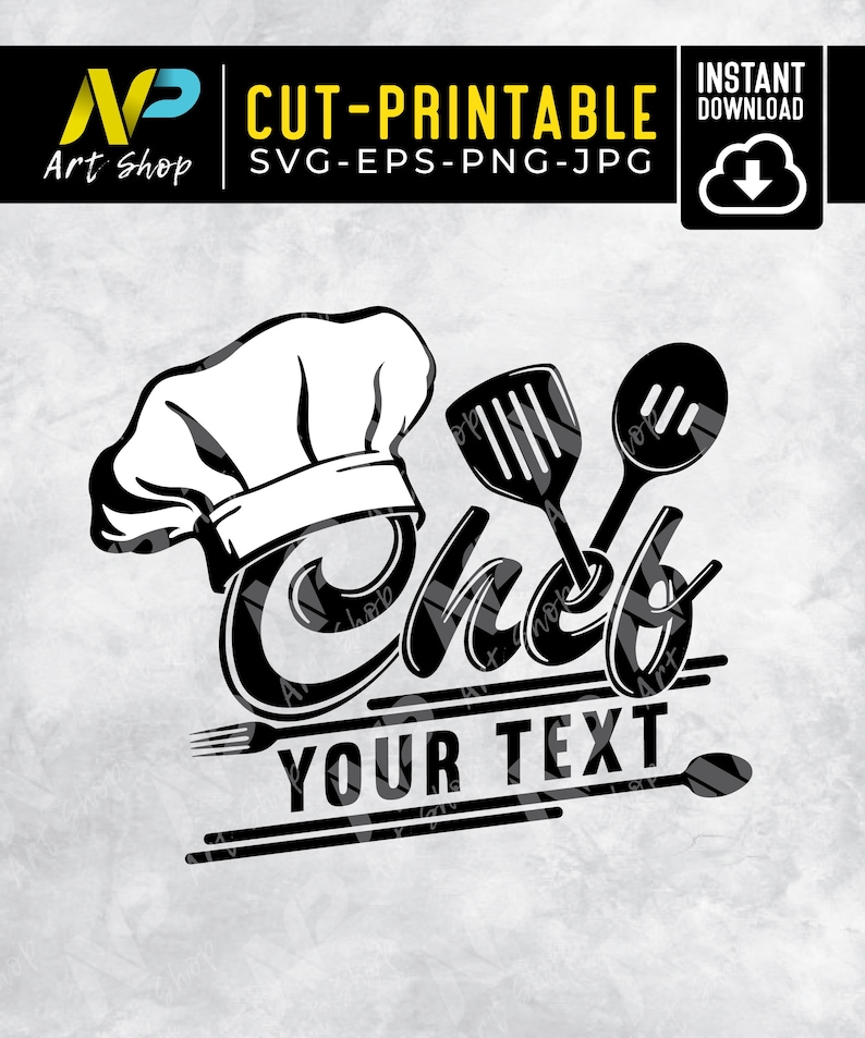 Chef SVG Chef Name Svg Cooking Svg Chef Hat Custom Text - Etsy