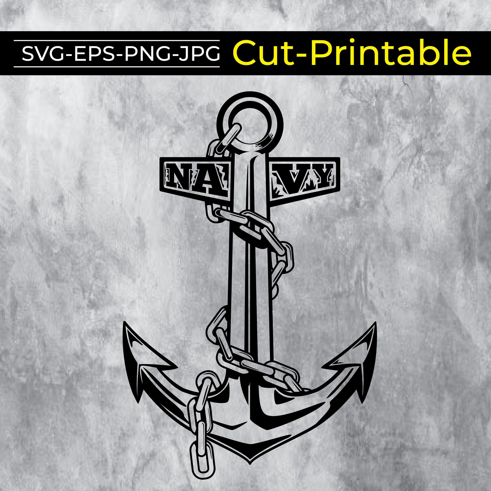 Navy Anchor svg Ancho and chain svg US Navy Anchor Military | Etsy