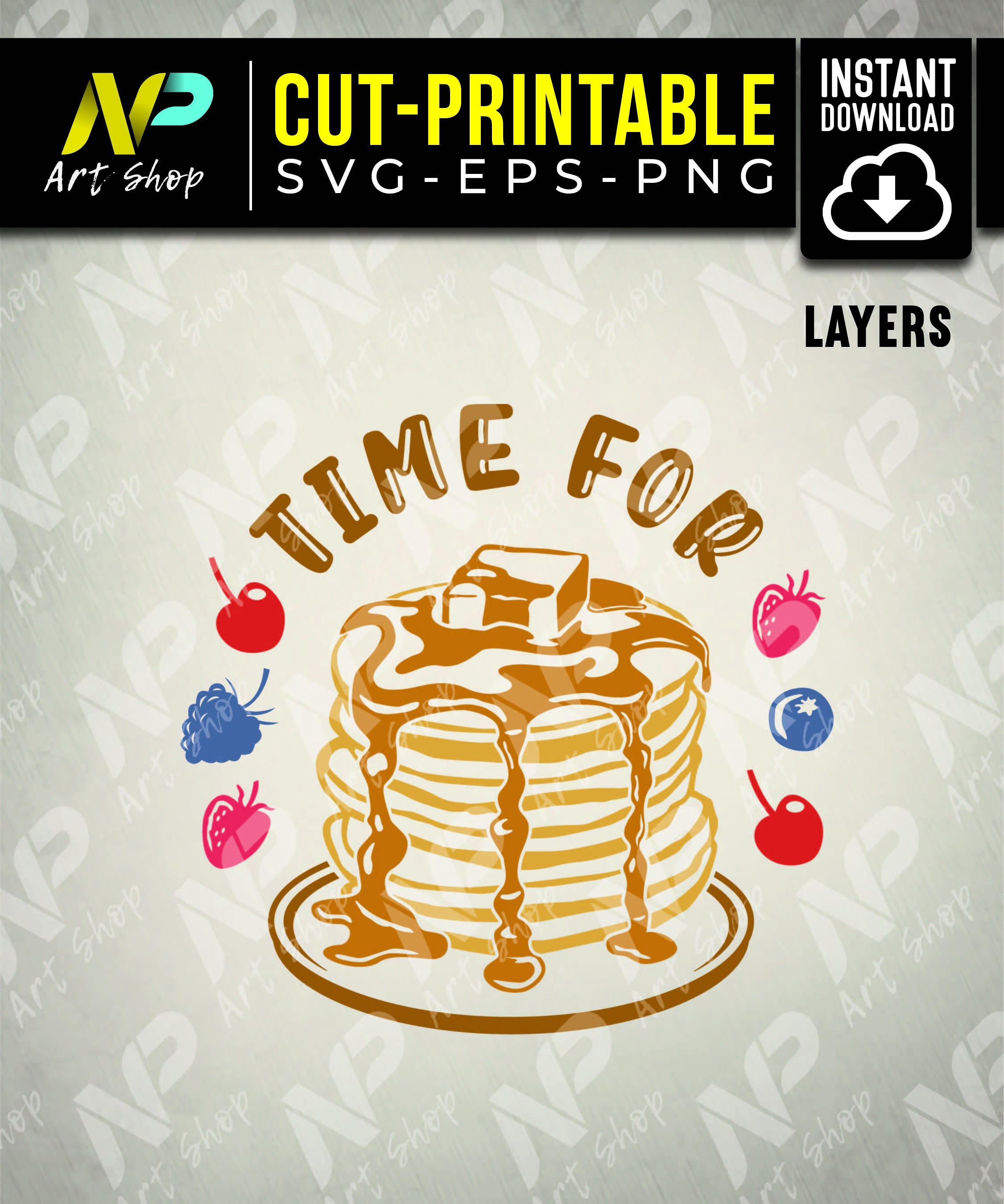 Pancake Svg, SERVED DAILY, Time for Pancakes, Cute Pancake, Breakfast ...