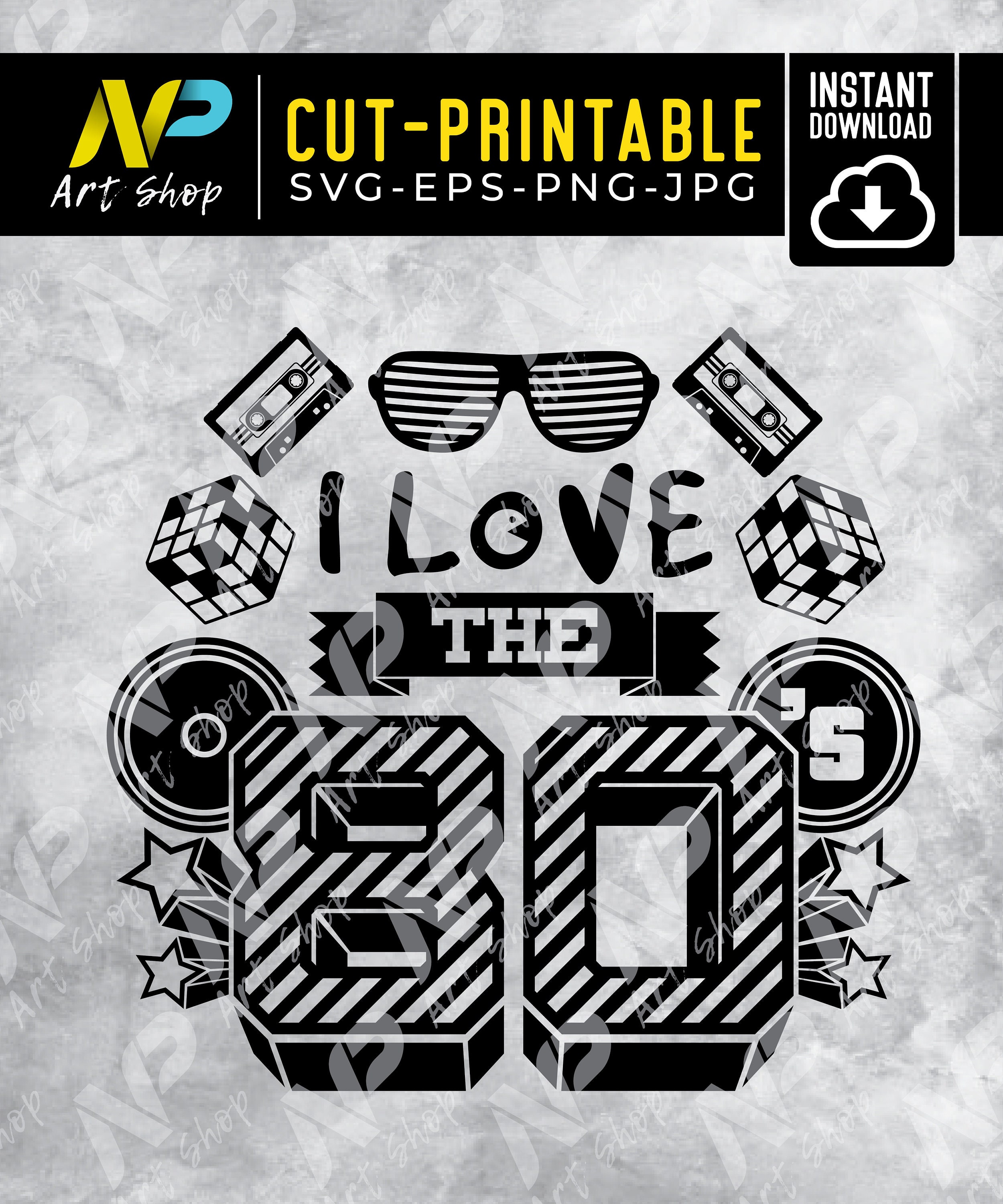 I Love the 80's Svg,1980 Design, Retro 70's 80' 90's Svg, 80's Idea ...