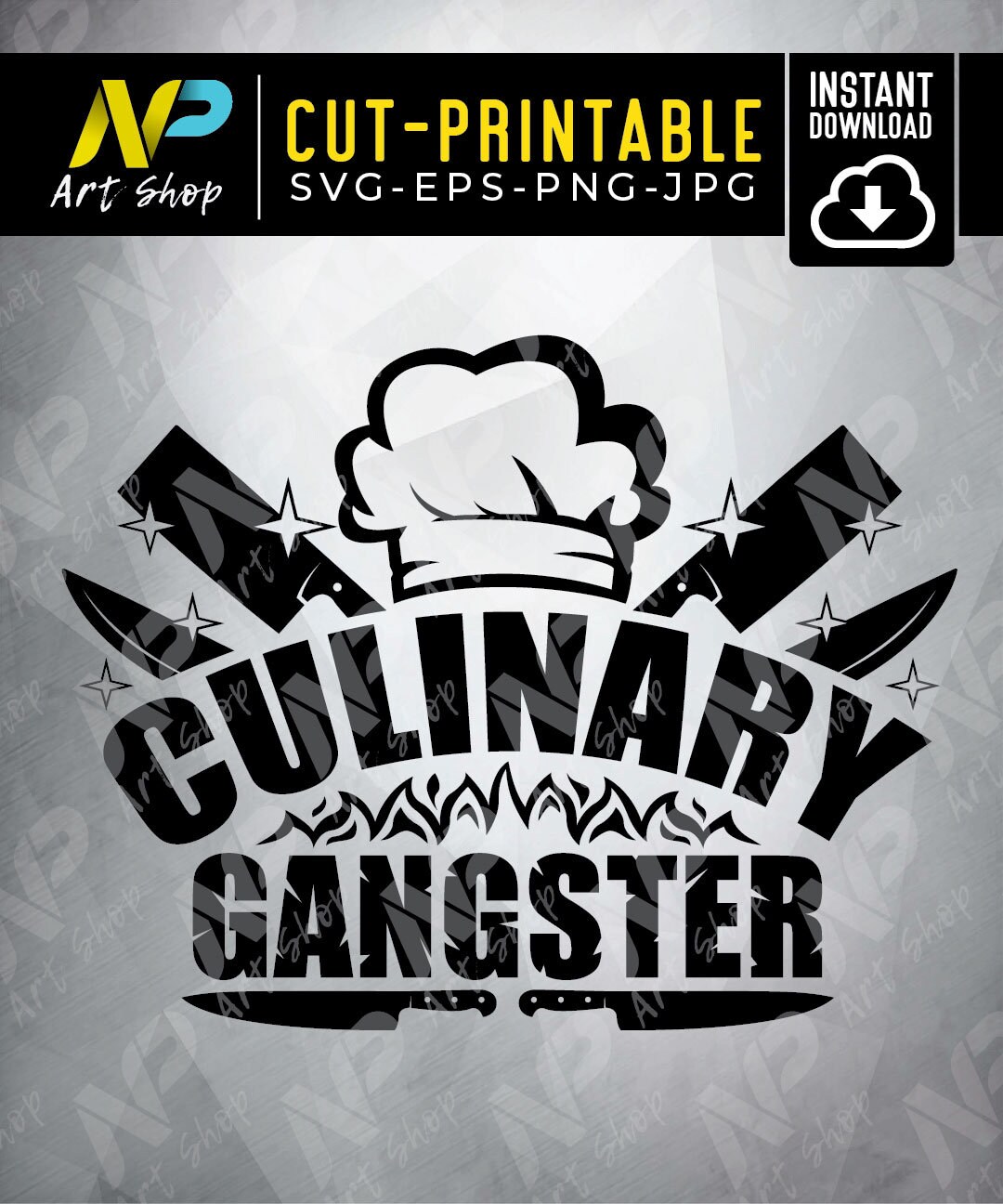 Culinary SVG, Culinary Gangster SVG, Chef SVG ,knives Chef Svg, Chef ...