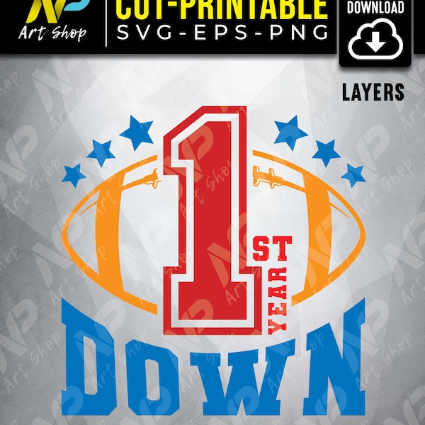 First Year Down Svg - Etsy