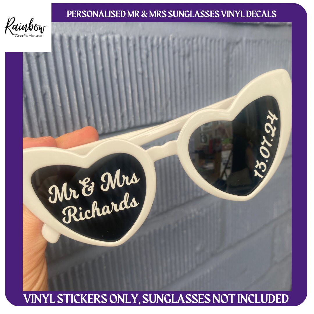 DIY Personalised Mr & Mrs Sunglasses Vinyl Sticker / Tik Tok Trend ...