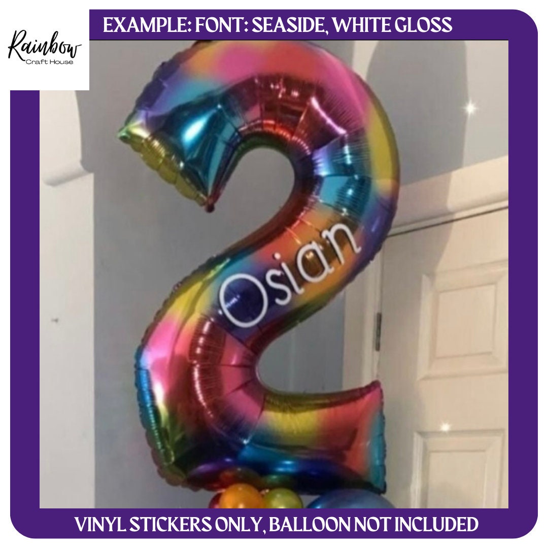 Personalised Balloon Sticker / Name/word Balloon Sticker / Birthday ...