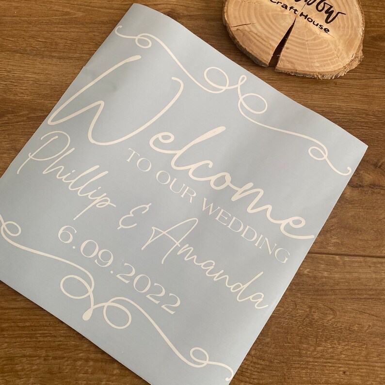 WEDDING WELCOME SIGN Vinyl Label Only Personalised Wedding - Etsy