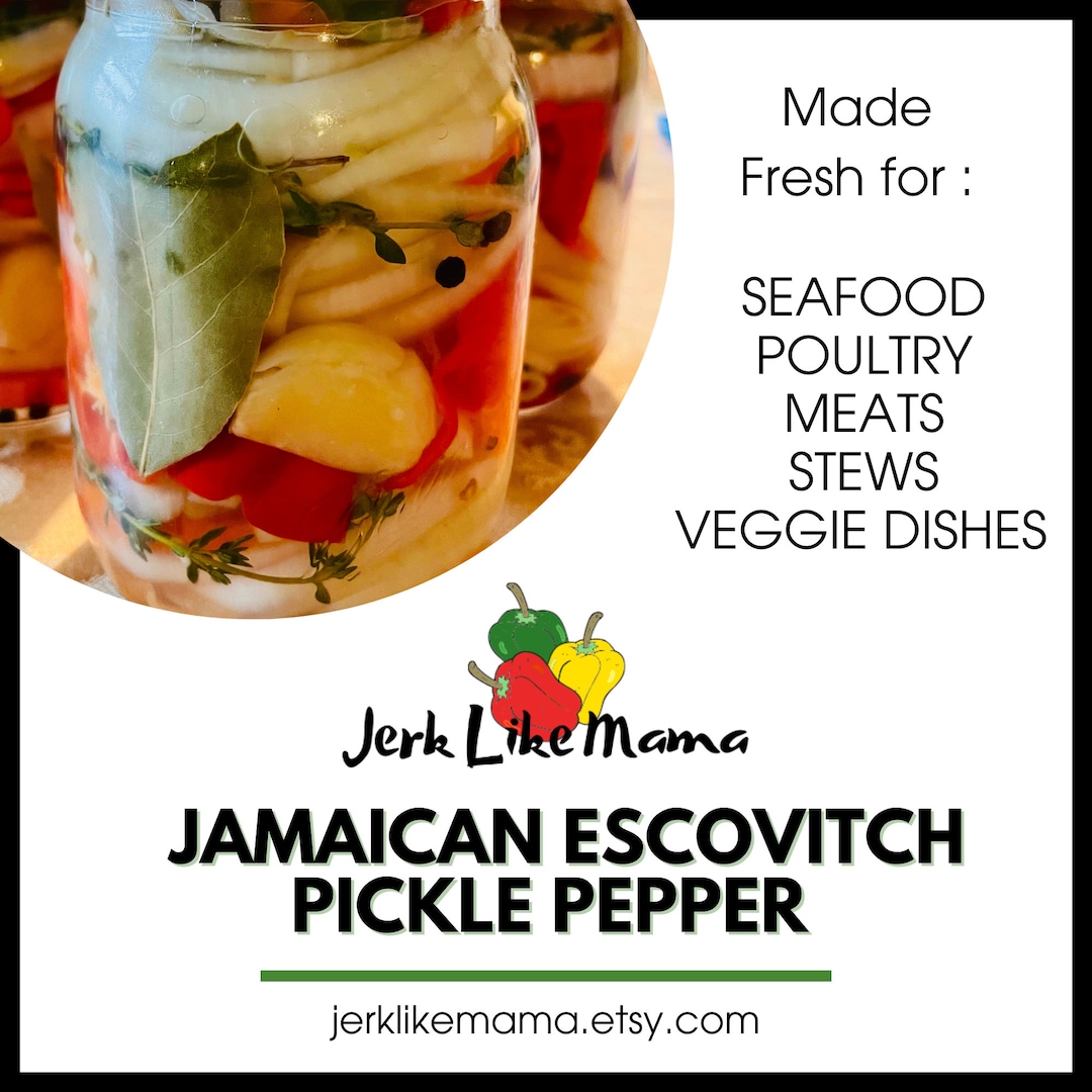 Jamaican Escovitch Pickle Pepper Sauce, Pickled Pepper, Hot Pepper Pickle - Etsy