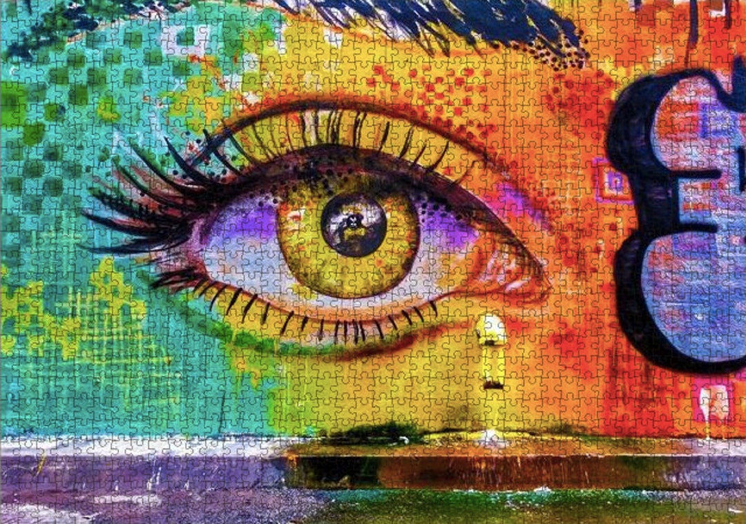 1000 Pieces Colorful Eye Jigsaw Puzzle for Adults, LA Street Art, Gift ...