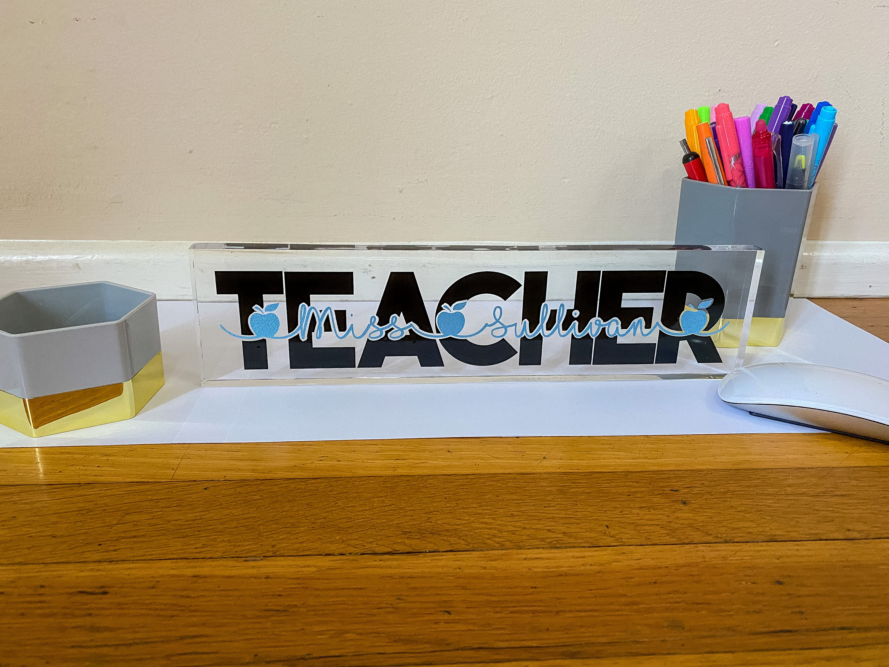 Acrylic Personalized Teacher Name Plate - Etsy