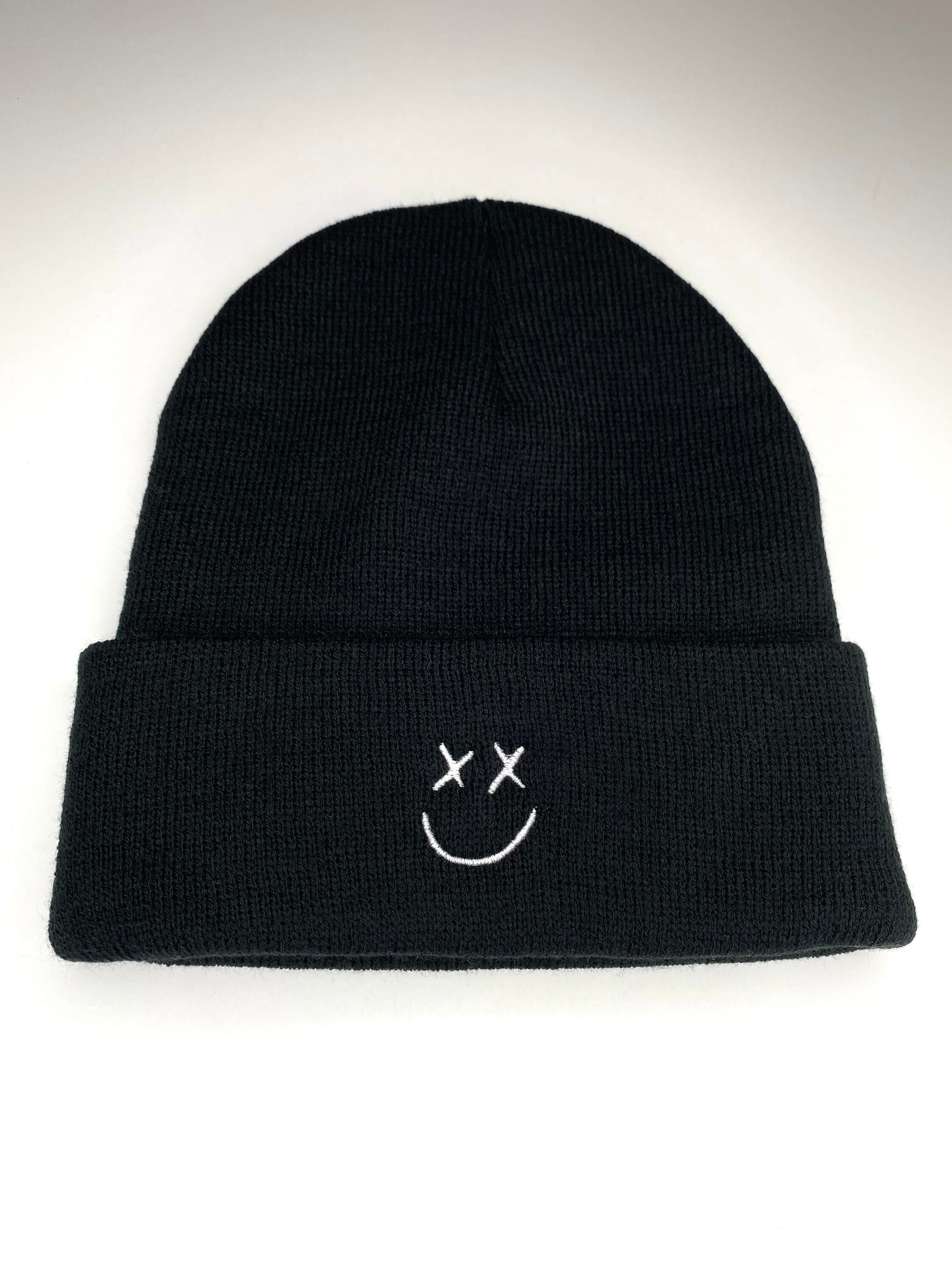 XX Smiley Embroidered Beanie Customize Embroidered Beanie - Etsy