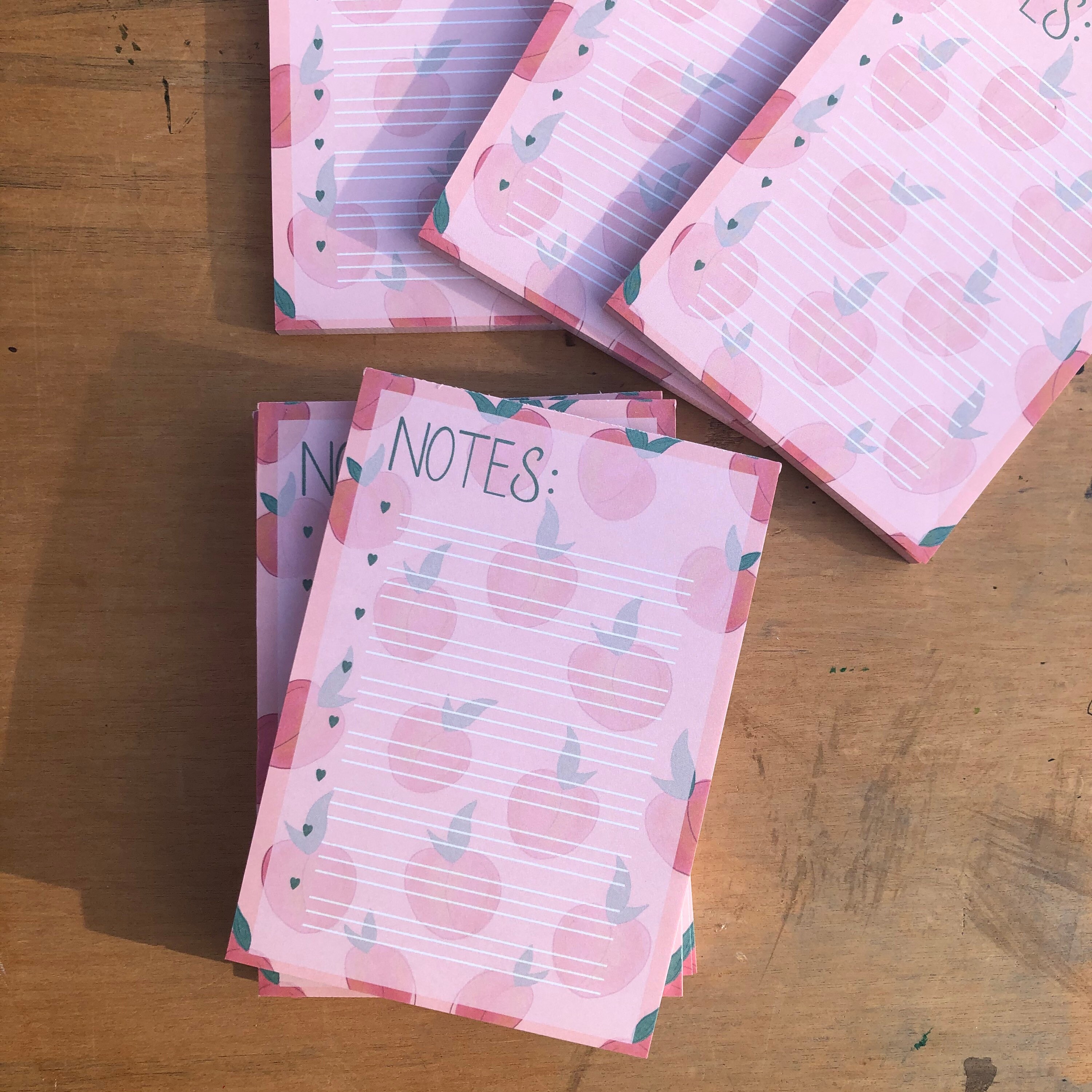 Cute Peach Pattern A6 Notepad Memo pad 50 sheets Glued | Etsy