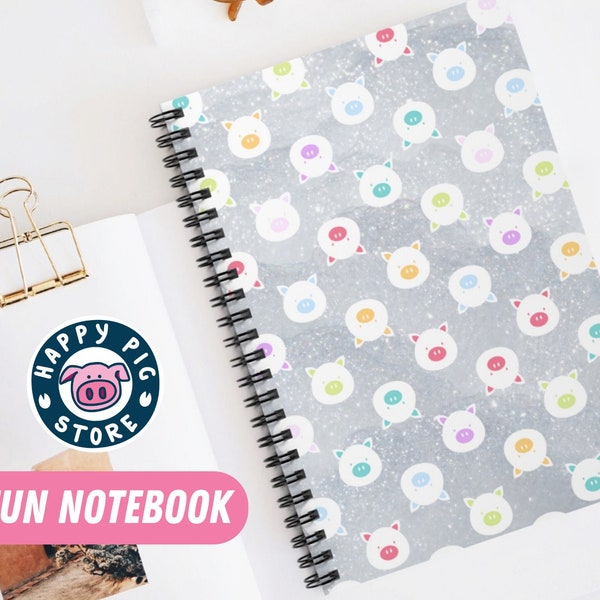 Pig in Mud Spiral Lined Notebook, Fun Pig Lovers Journal Gift Idea - Etsy