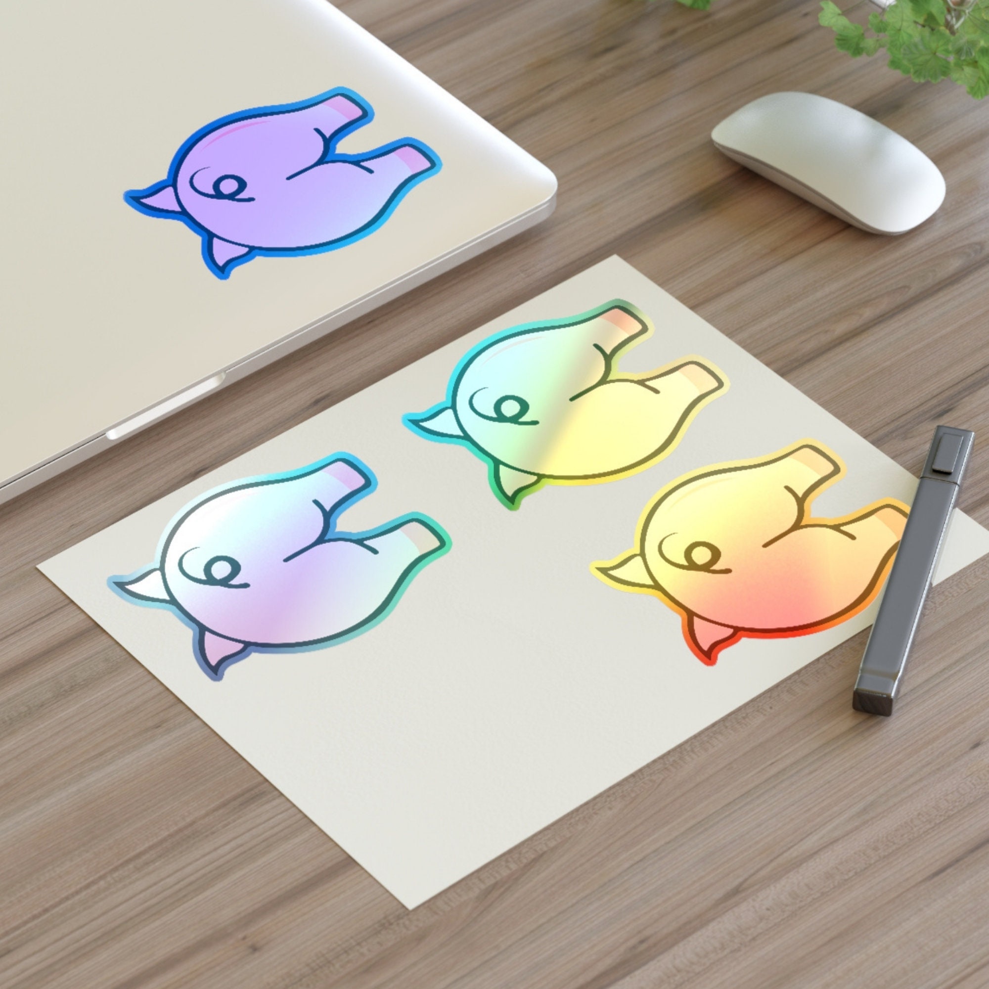 Cute Pig Butt Sticker Sheet 4 Stickers White or - Etsy