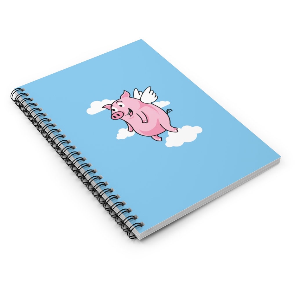 Flying Pig Spiral Notebook Cute Piggy Gift Journal - Etsy