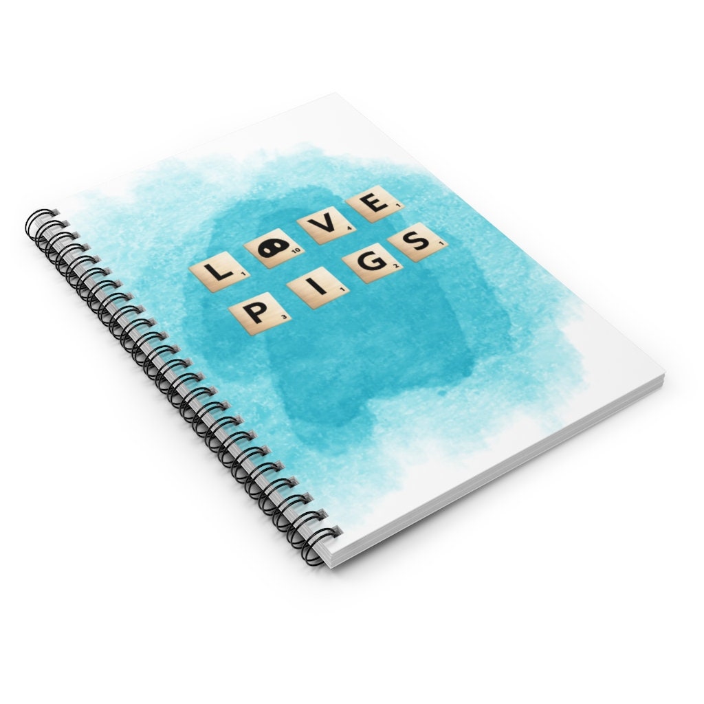 Love Pigs Scrabble Spiral Notebook, Cute Pig Lovers Journal, Piggy Gift ...
