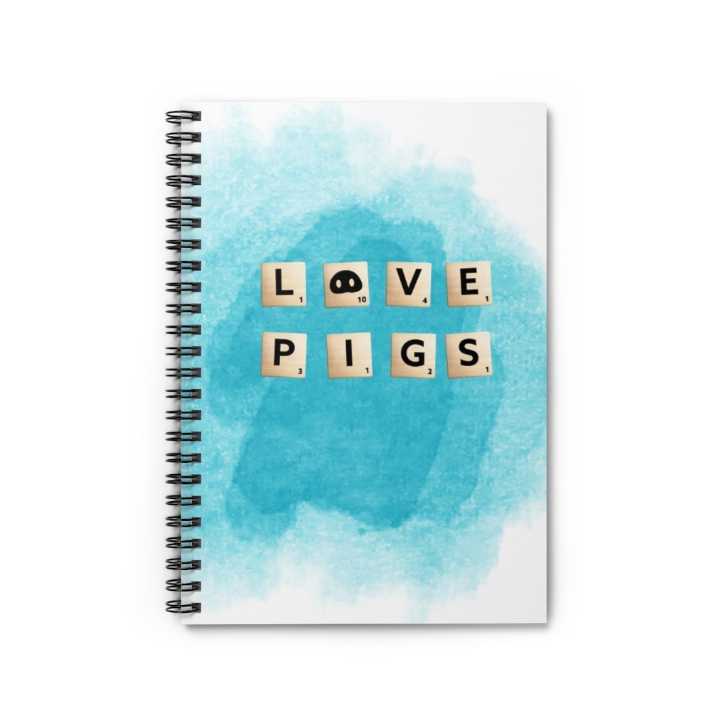 Love Pigs Scrabble Spiral Notebook, Cute Pig Lovers Journal, Piggy Gift ...