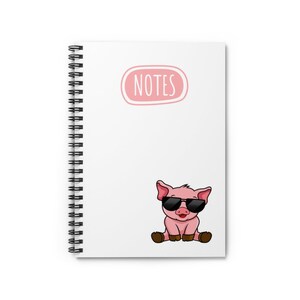 Cute Piglet Spiral Notebook, Cute Pig Lovers Journal, Fun Piggy Gift ...