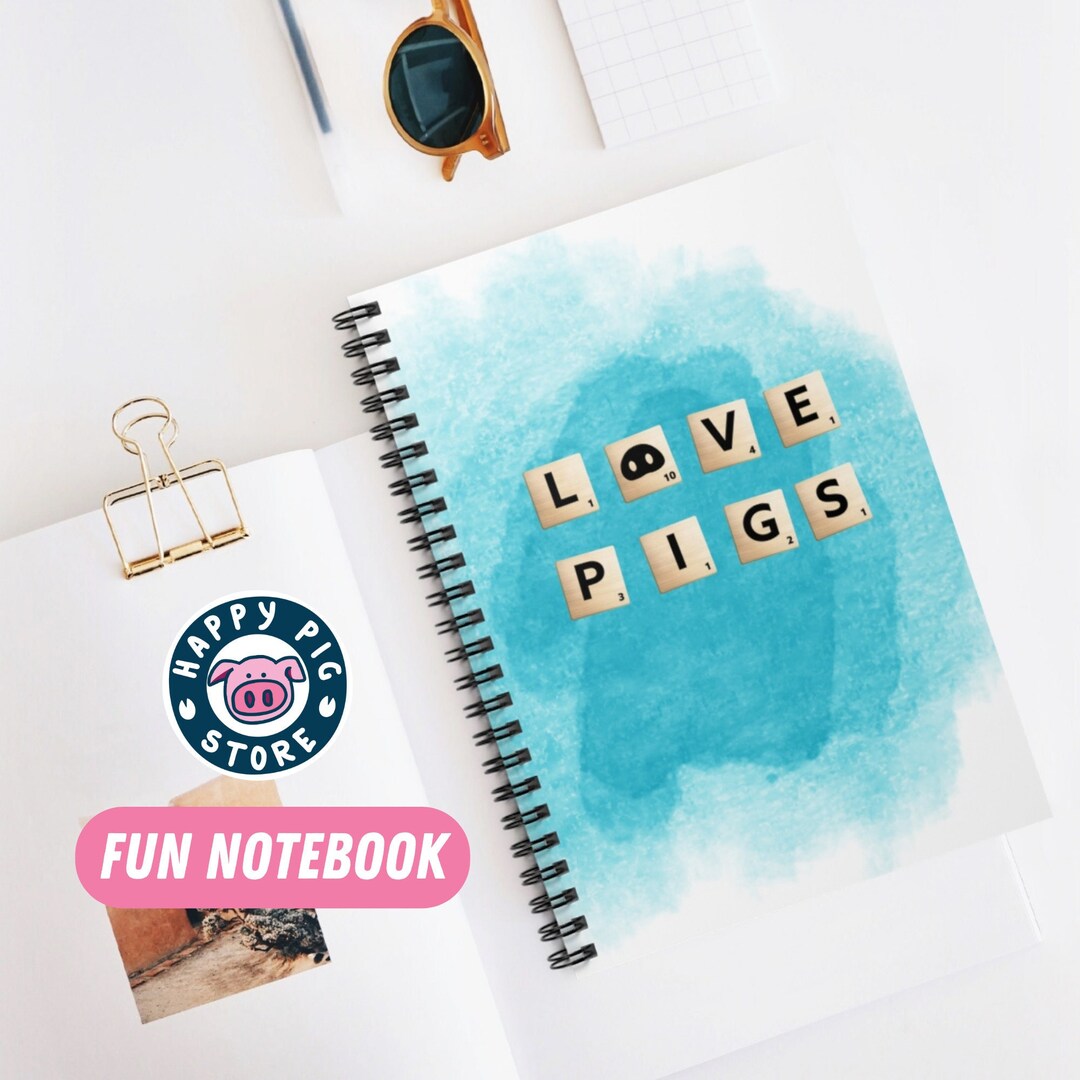 Love Pigs Scrabble Spiral Notebook, Cute Pig Lovers Journal, Piggy Gift ...