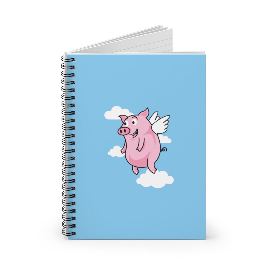 Flying Pig Spiral Notebook Cute Piggy Gift Journal - Etsy