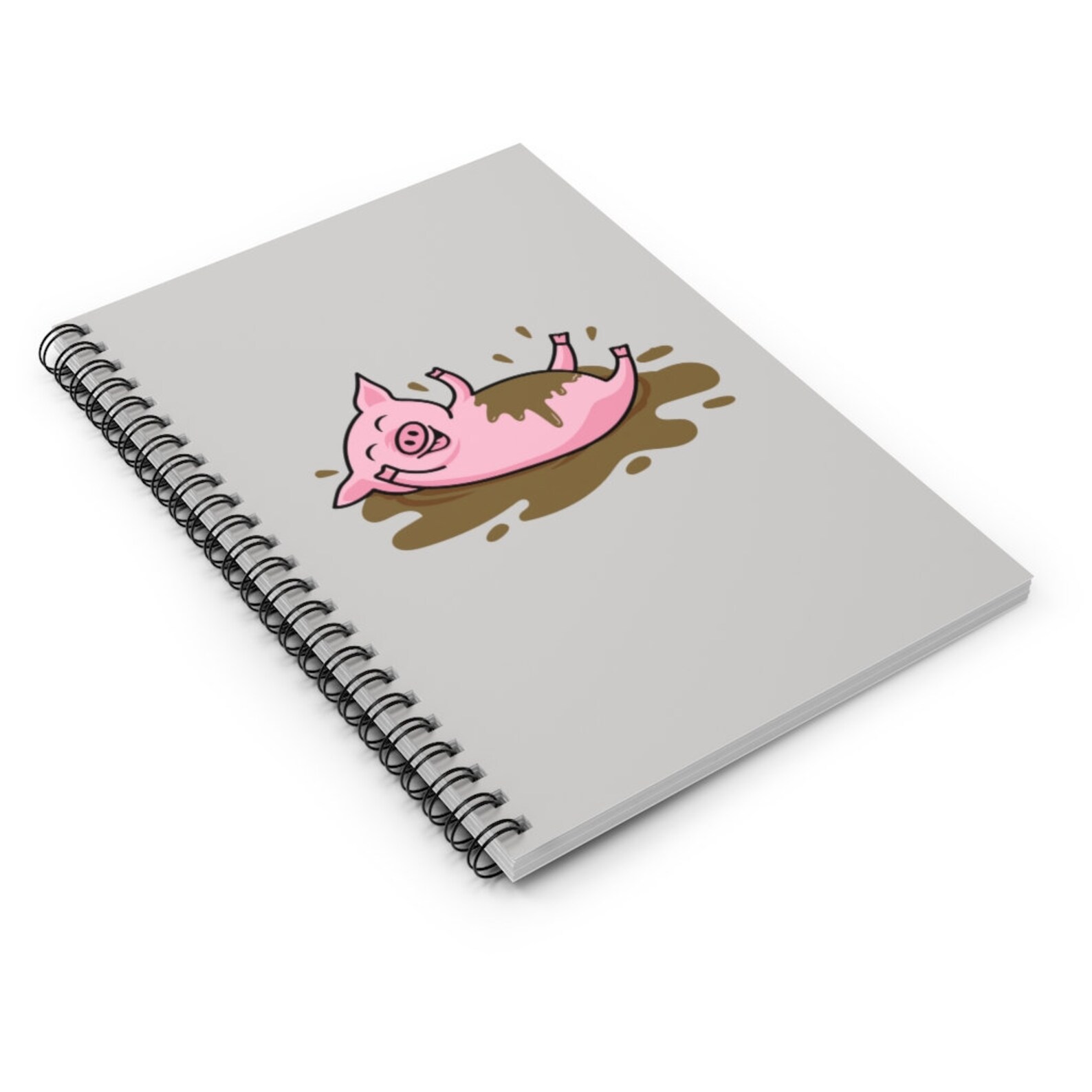 Pig in Mud Spiral Lined Notebook Fun Pig Lovers Journal Gift - Etsy