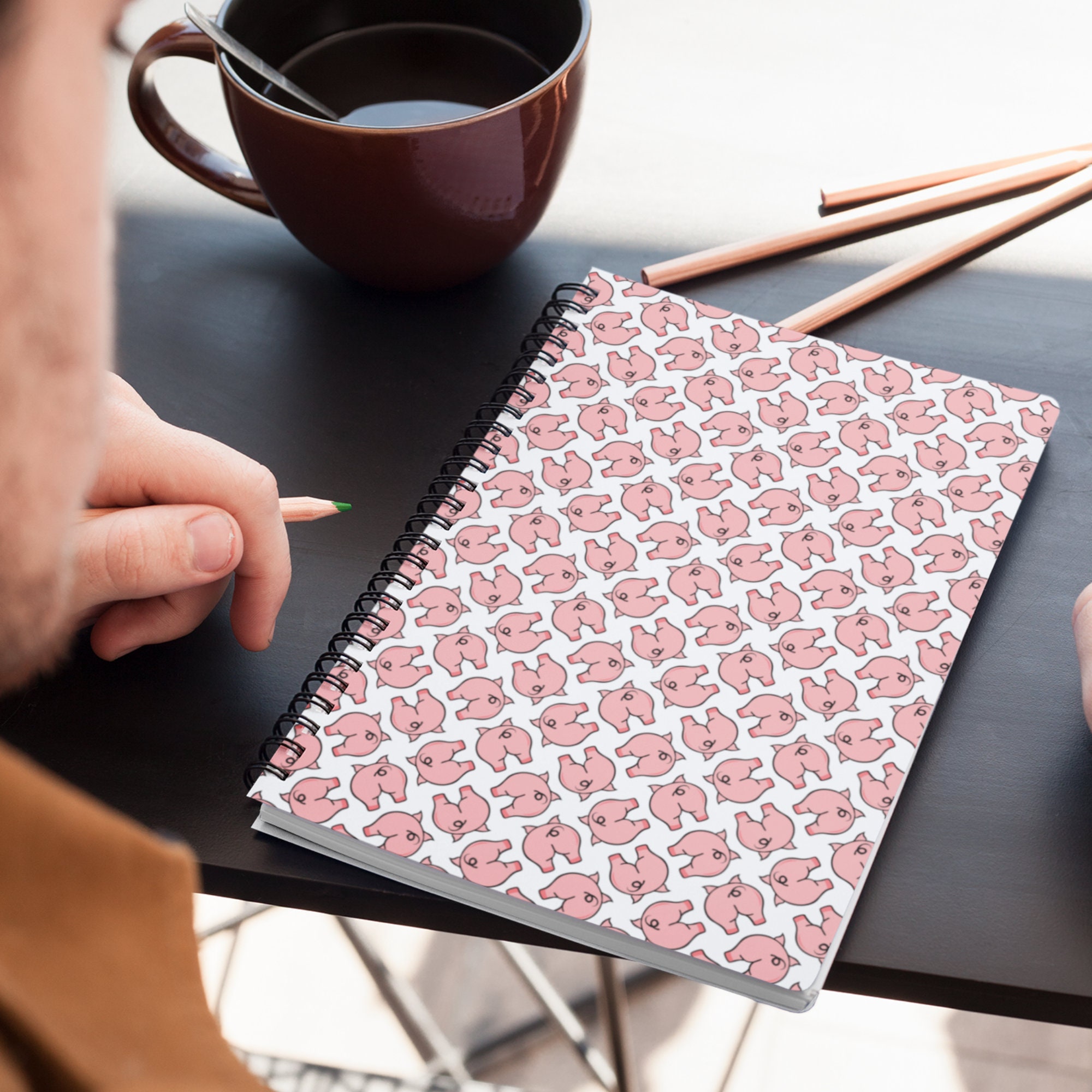 Pig Butt Pattern Spiral Notebook Fun Pig Lovers Journal - Etsy