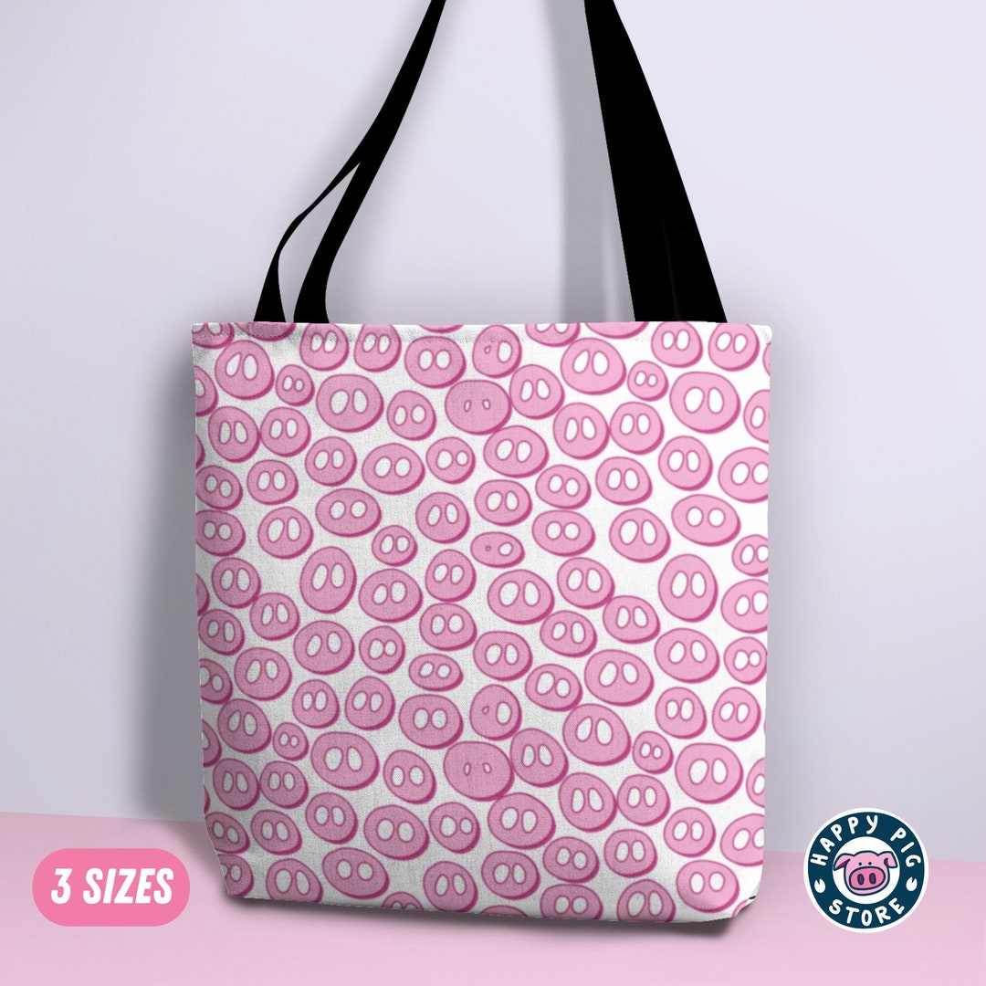 Pig Nose Pattern Tote Bag, Pig Parent Tote Bag, Fun Pig Owner Tote Bag ...