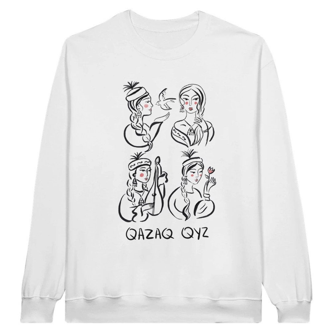 Kazakh Girl Design, Qazaq Gyz, Kazakh, Classic Unisex, Crewneck Sweatshirt, Kazakhstan - Etsy