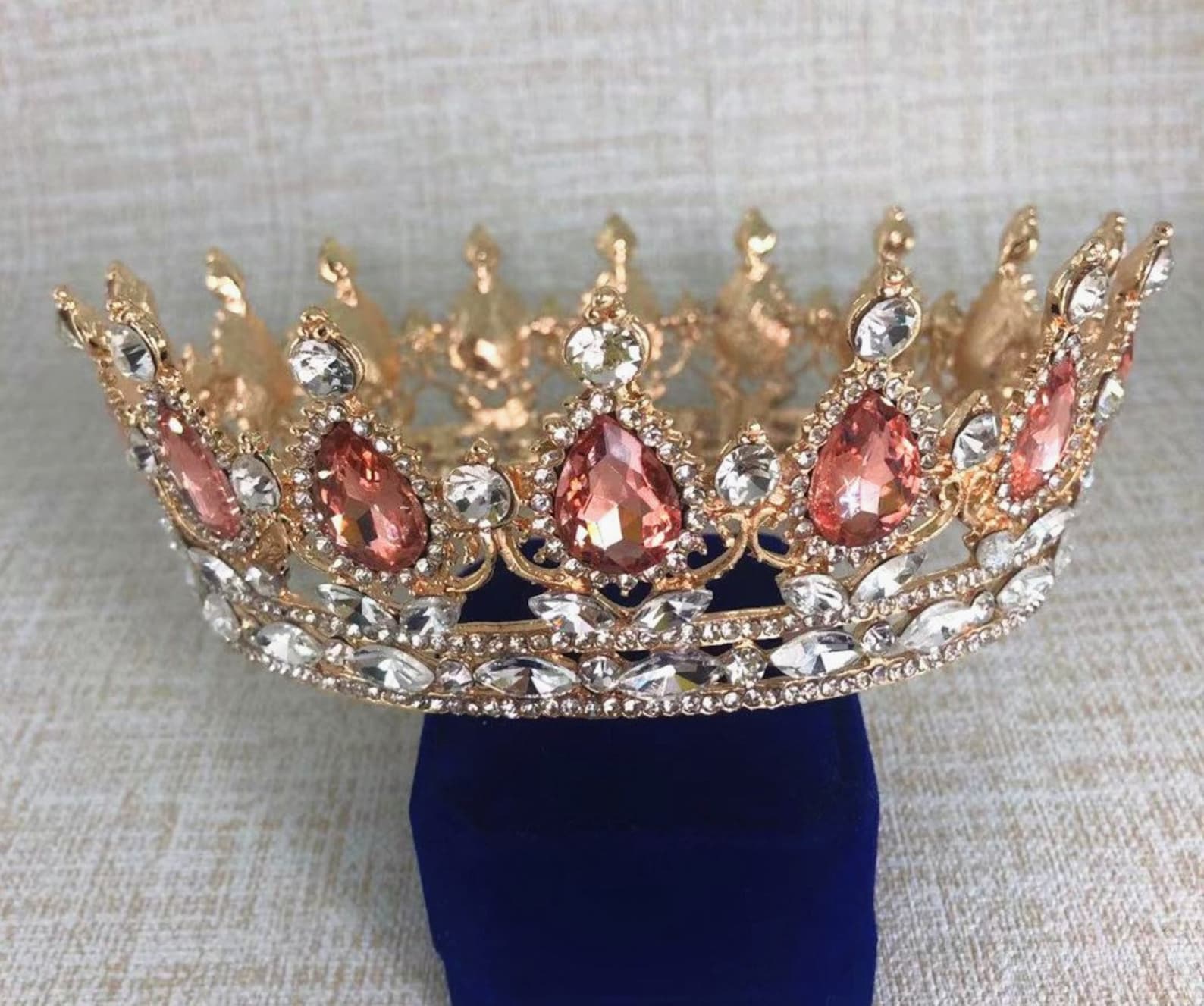 Crystal Rhinestone Crown- Royal Blue /silver/emerald/purple/chunky ...