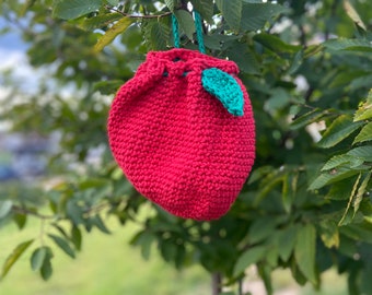 Crochet Apple Pouch - Etsy