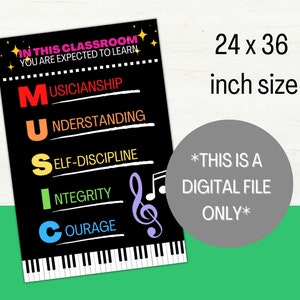 MUSIC Classroom Poster, Music Classroom Decor, Music Room Wall Art ...