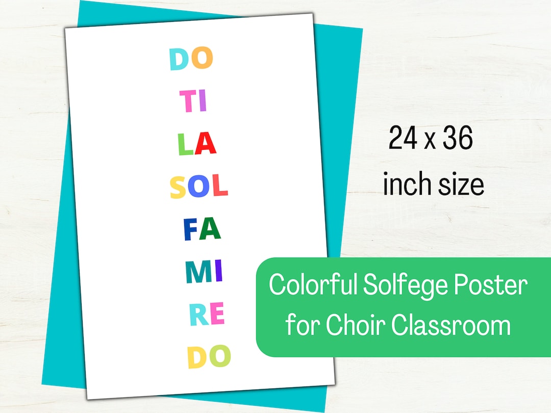 Choir Solfege Poster, Colorful Solfege Syllables, Digital Print ...
