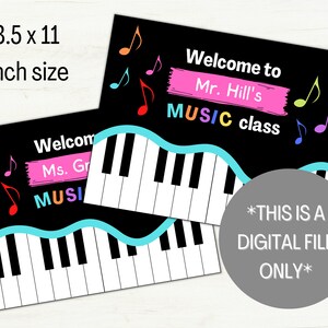 Music Classroom Sign, Editable Music Teacher Poster, Digital Print - Etsy