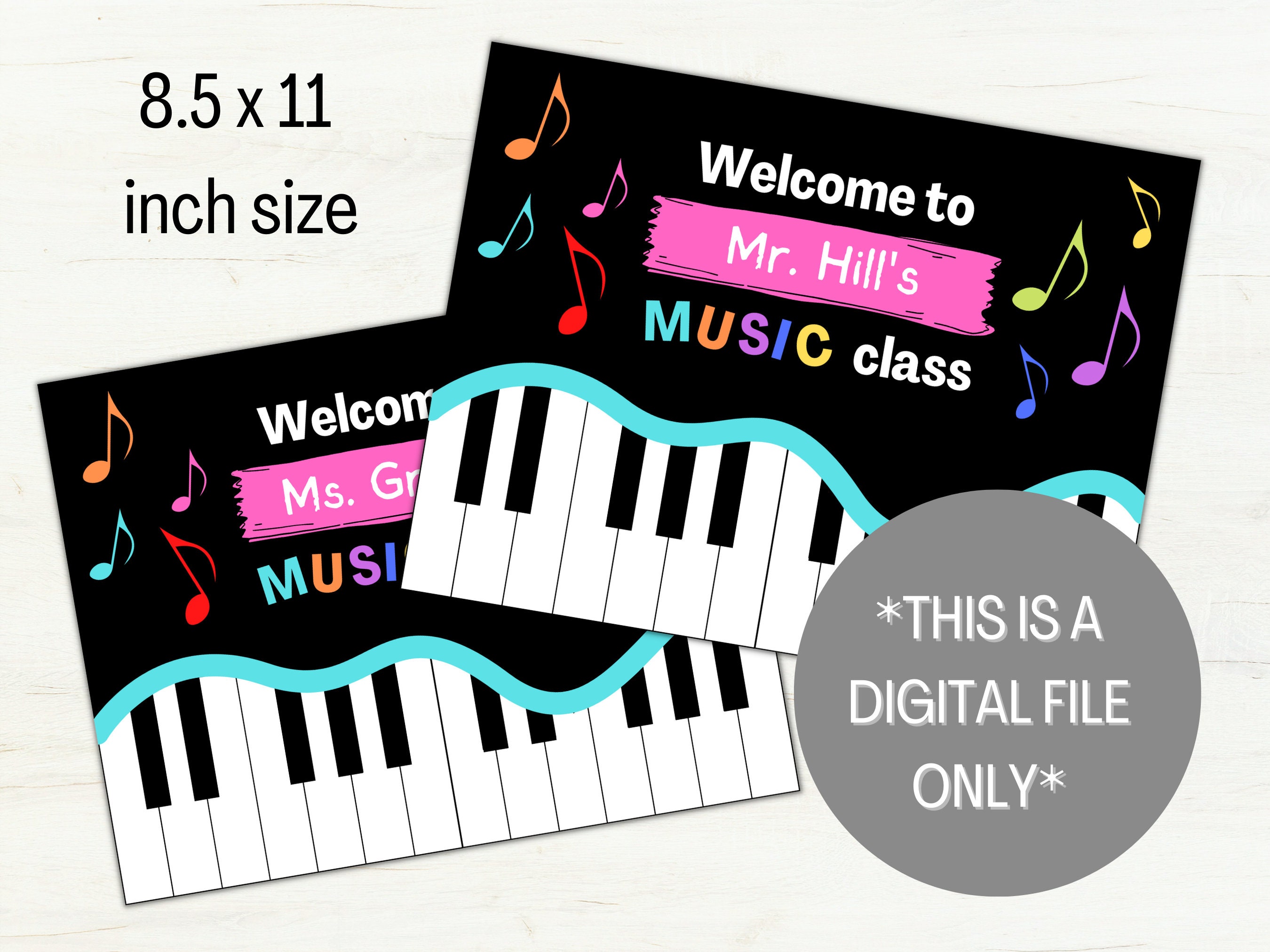 Music Classroom Sign, Editable Music Teacher Poster, Digital Print - Etsy