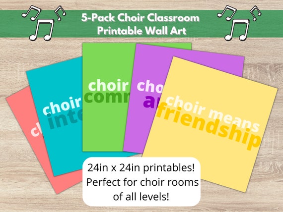 Choir Classroom Printable Wall Art Choir Room Decor Set of 5 - Etsy
