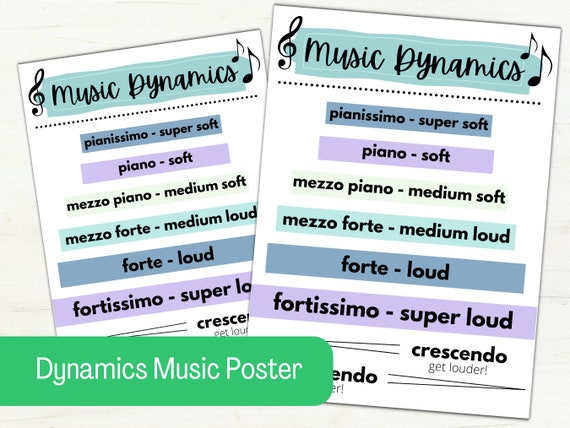 Dynamics Poster for Music Classroom Blue and Purple Choir - Etsy