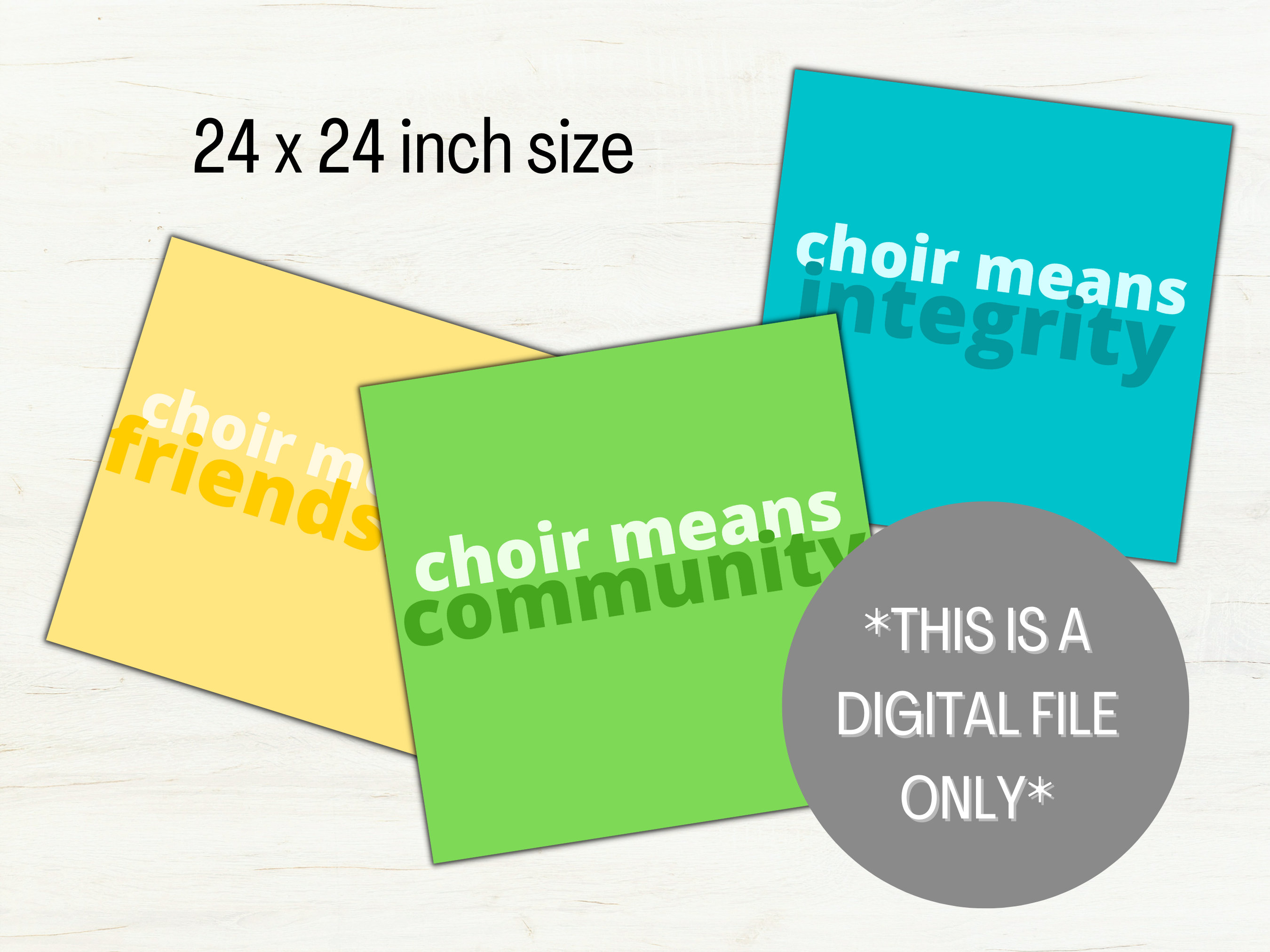 Choir Classroom Printable Wall Art, Choir Room Decor, Set of 5 24in X ...