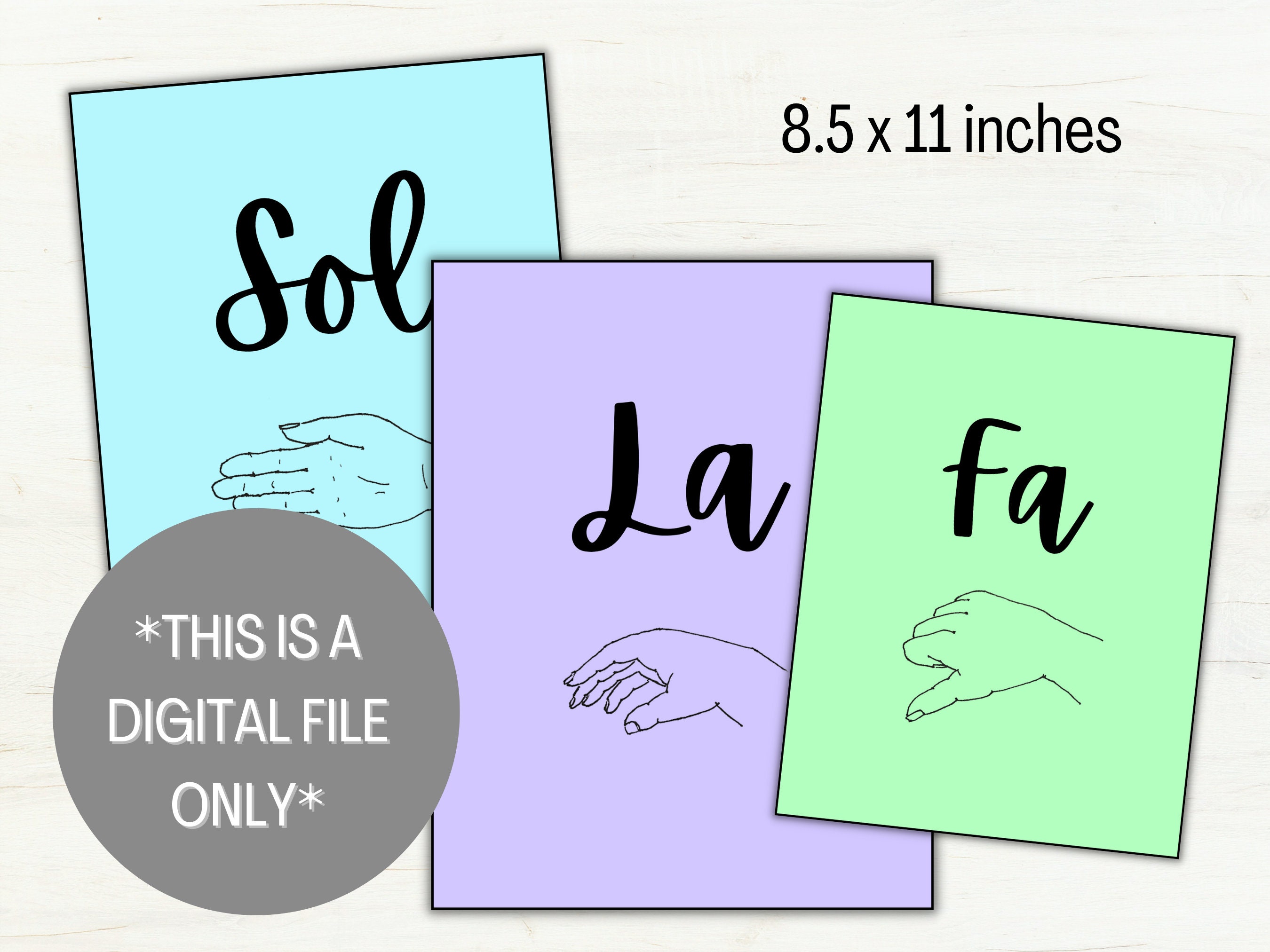 Solfege Posters for Choir Classroom, Solfege Hand Signs, Pastel Rainbow ...