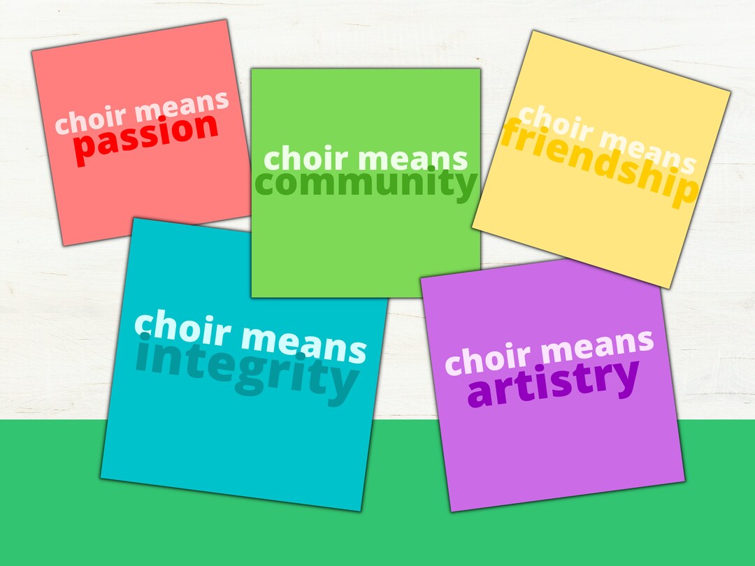 Choir Classroom Printable Wall Art, Choir Room Decor, Set of 5 24in X ...