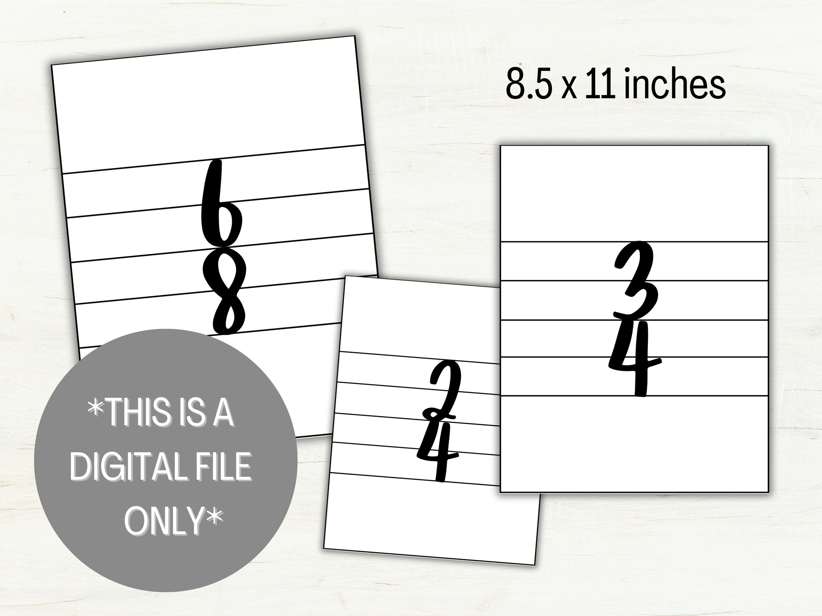 Time Signature Posters for Choir, Band, Orchestra, Black and White Time ...